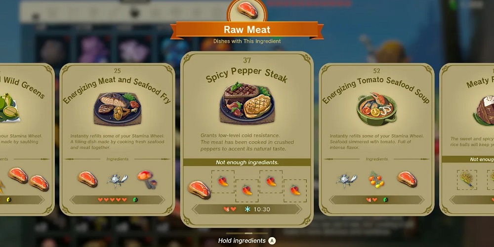 [Top 10] Zelda: Tears of the Kingdom Best Recipes | Gamers Decide